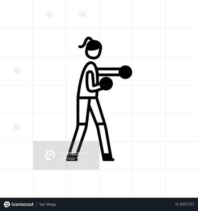 Best Female Boxing Player Boxing Illustration Download In Png And Vector