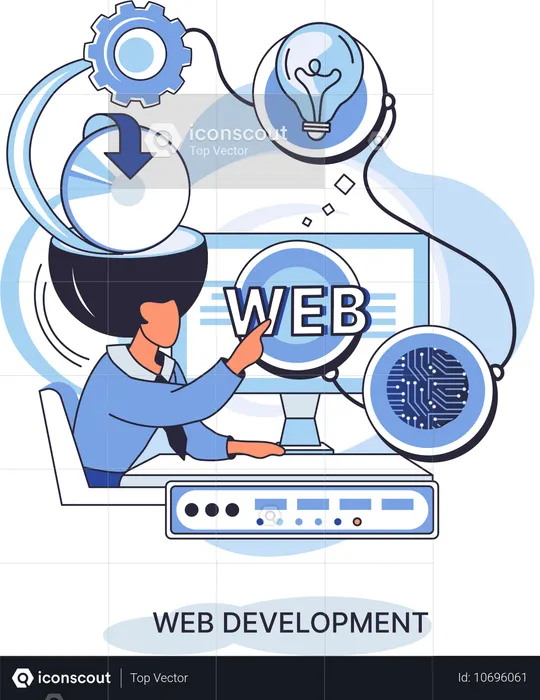 Female Developer Doing Coding And Programming Illustration Free Download Design And Development