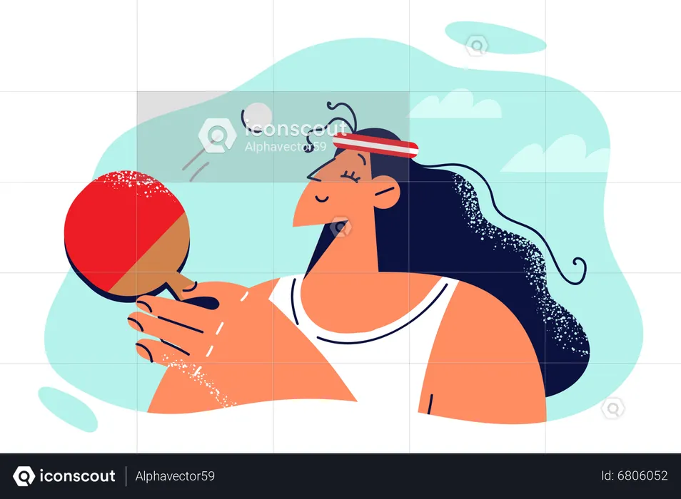 Female Table Tennis Player Illustration Free Download People Illustrations Iconscout