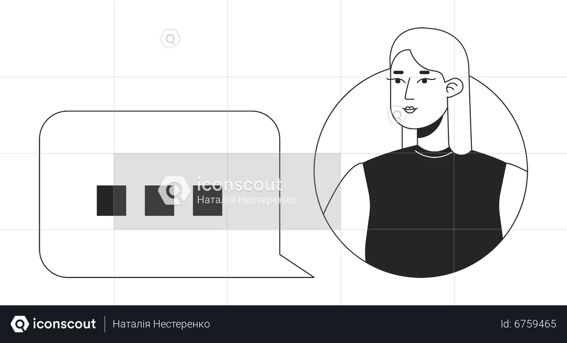 Female User With Chat Bubble Illustration - Free Download Science ...