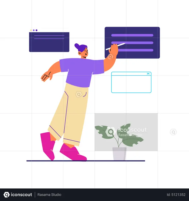 Best Female Web Developer Illustration Download In Png And Vector Format