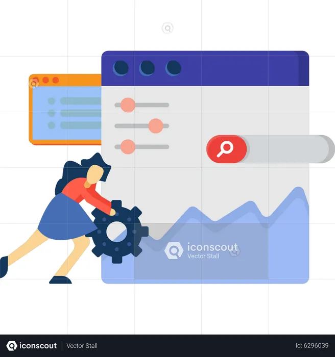 Female Web Developer Illustration Free Download Science And Technology