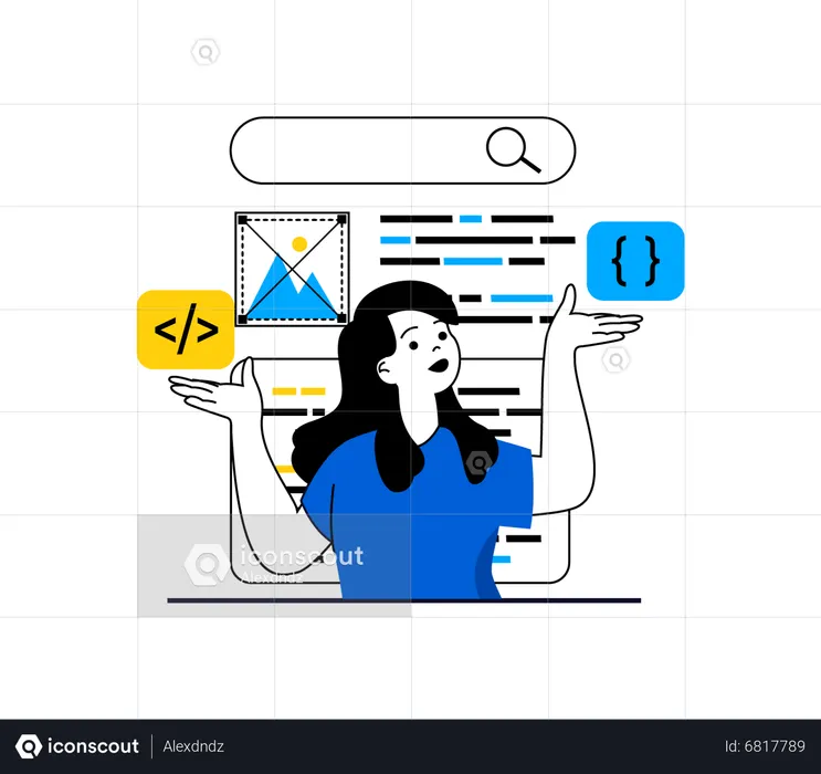 Best Female Web Developer Illustration Download In Png And Vector Format