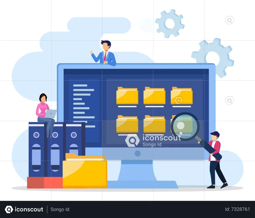 File Management Illustration - Free Download Science & Technology ...
