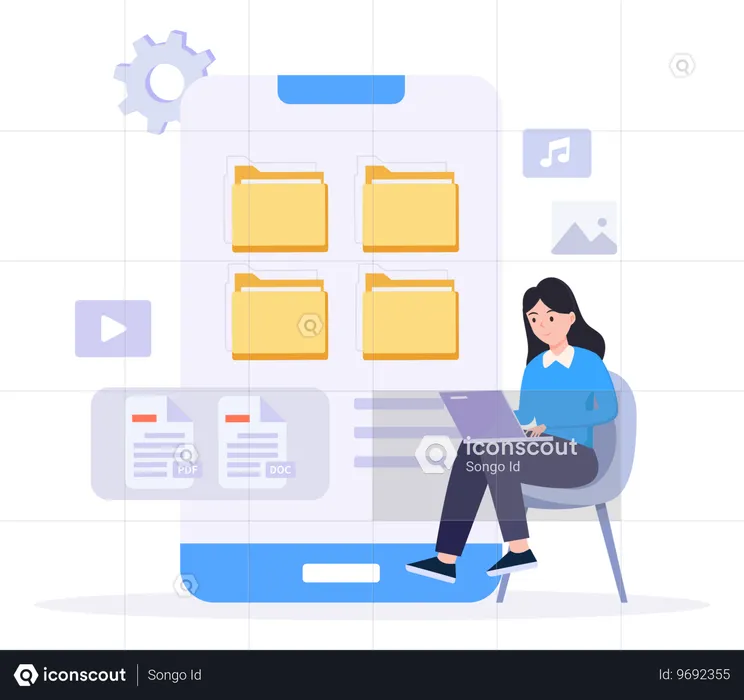 File Transfer Illustration - Free Download Science & Technology Illustrations | IconScout