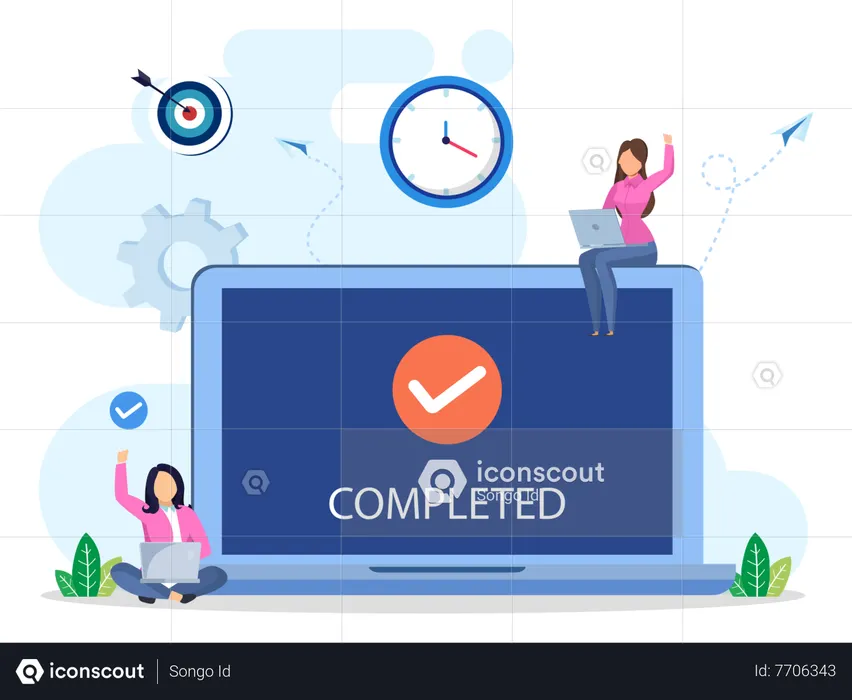 Finished Assignment Illustration - Free Download Science & Technology Illustrations | IconScout