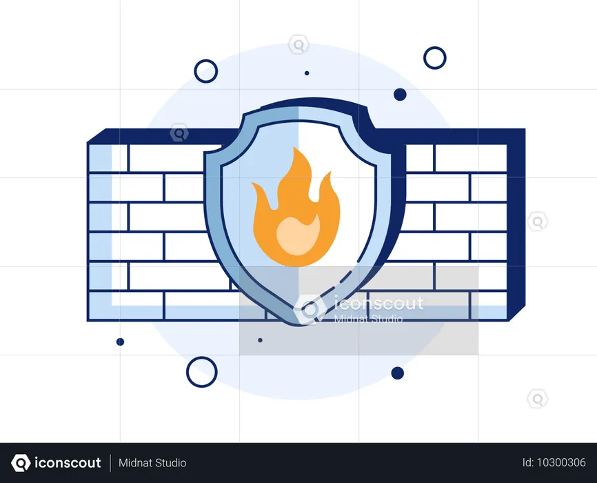 Firewall Illustration Free Download Network And Communication Illustrations Iconscout