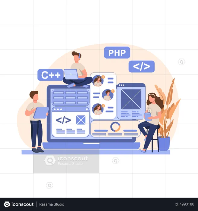 Best Premium Front end development Illustration download in PNG ...