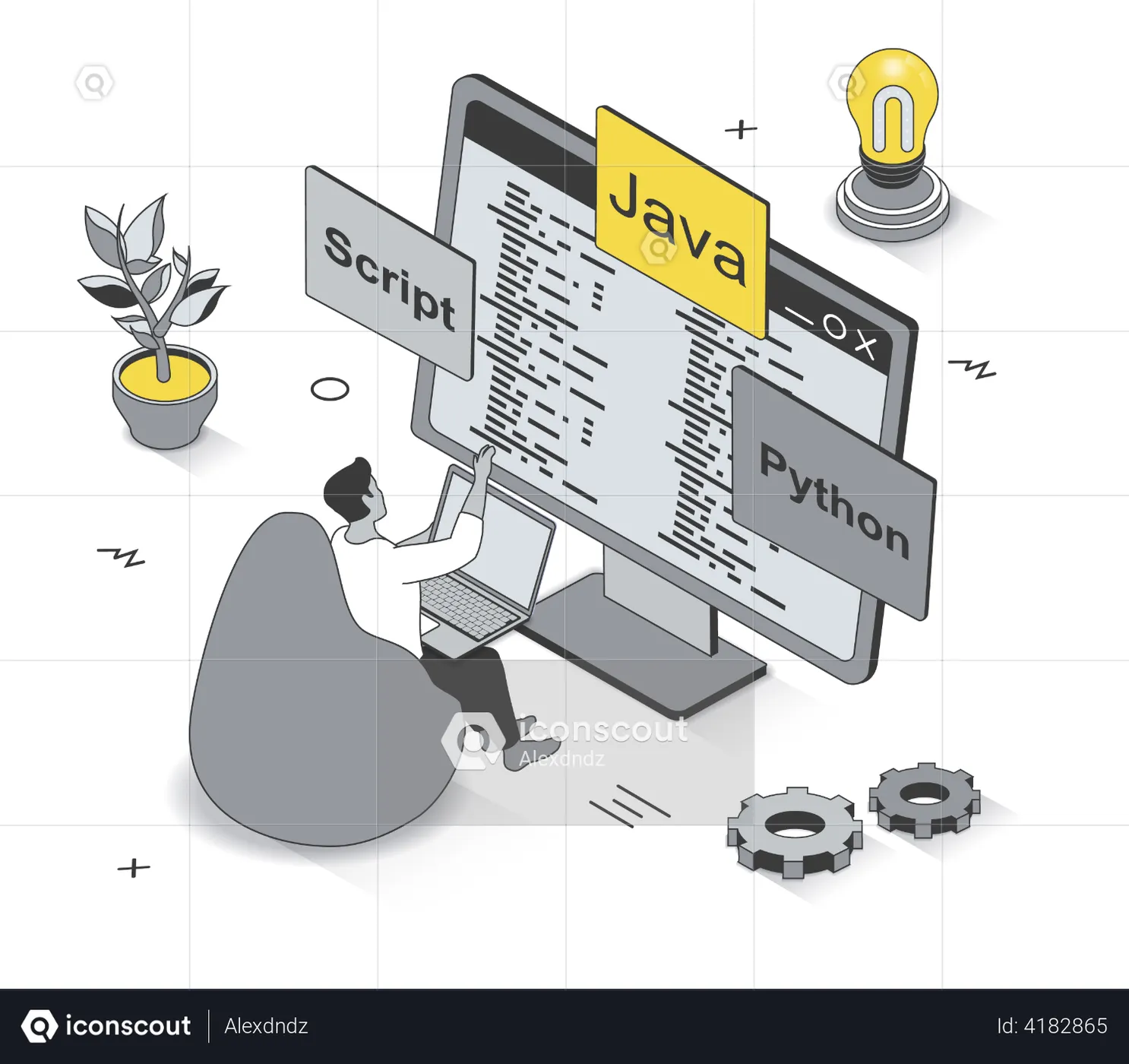 Full Stack Developer Illustration - Free Download People Illustrations ...