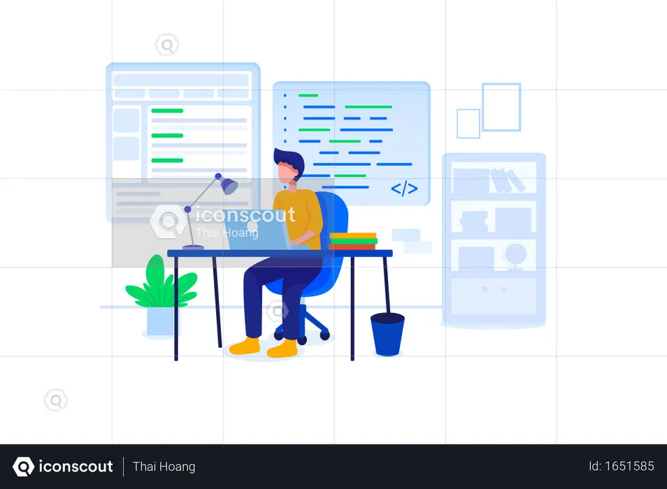 Full Stack Developer Illustration - Free Download Design & Development ...