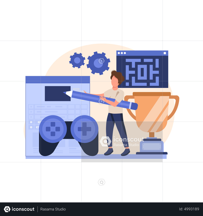 Best Premium Game development Illustration download in PNG & Vector format