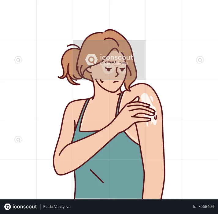 Best Girl Applying Cream Illustration Download In Png And Vector Format
