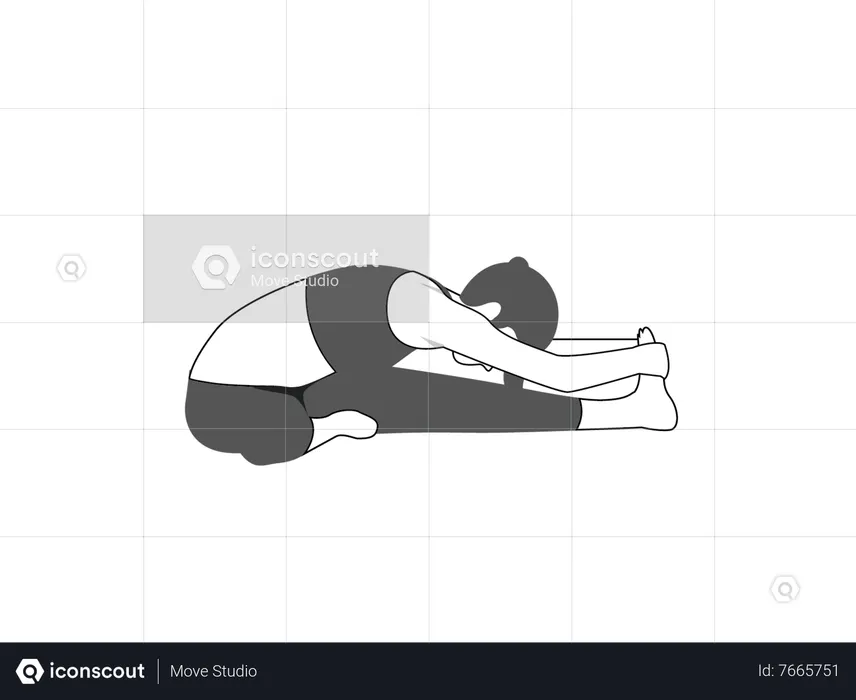 Best Girl Doing Janu Sirsasana Illustration Download In Png And Vector Format
