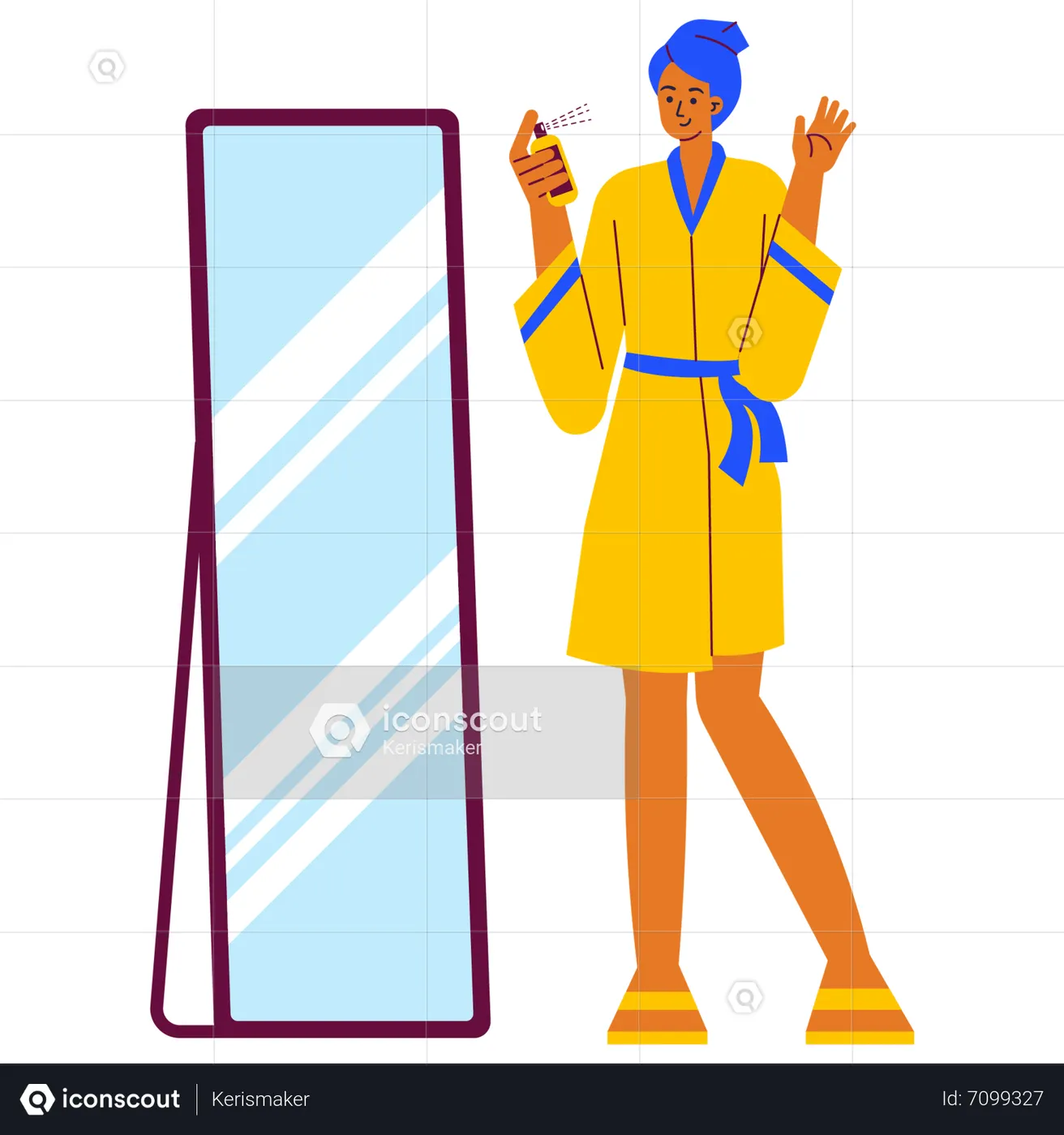 Best Girl Doing Makeup Illustration Download In Png And Vector Format