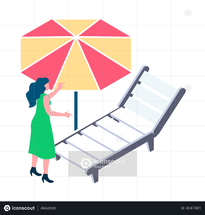 Best Premium Girl Enjoying Summer Vacation Illustration Download In Png