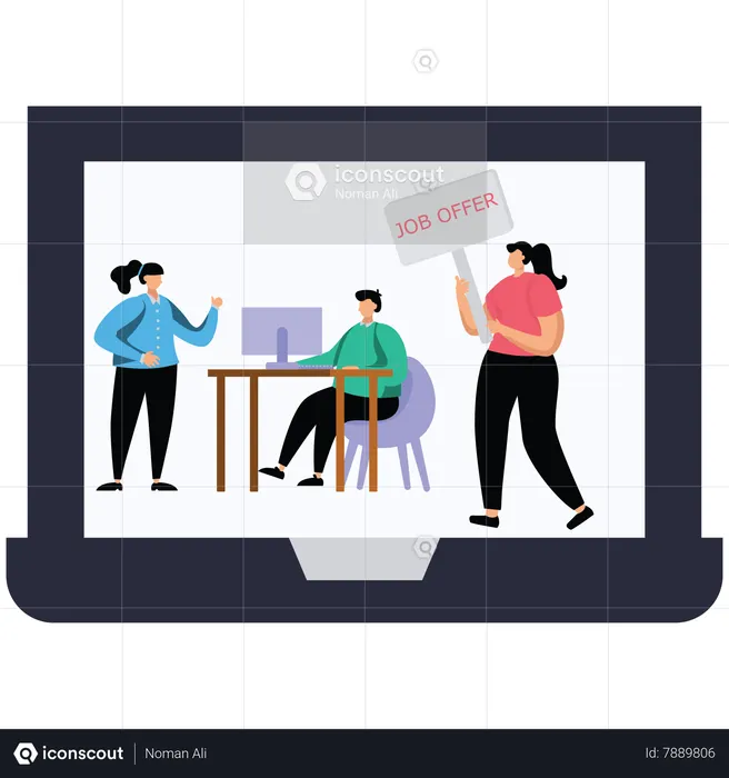 Best Girl getting job offer online Illustration download in PNG ... Best Girl getting job offer online Illustration download in PNG ...