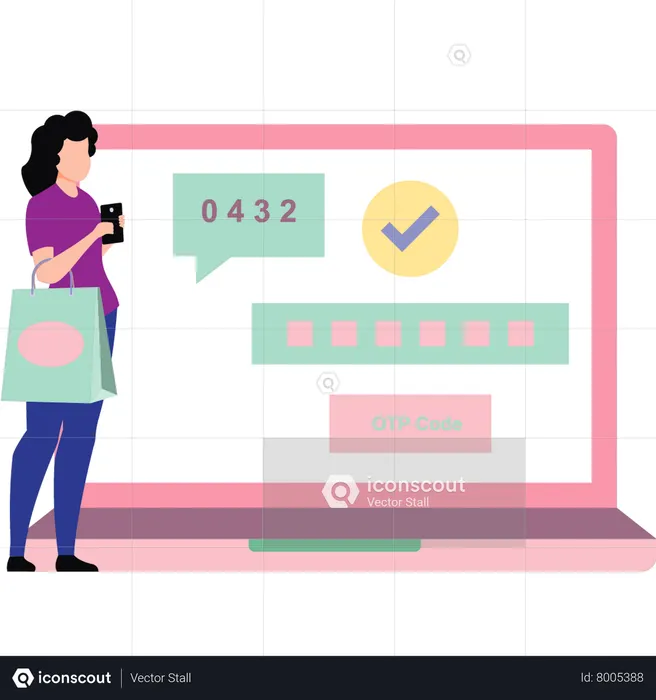 Best Girl is verifying the OTP code Illustration download in PNG ... Best Girl is verifying the OTP code Illustration download in PNG ...