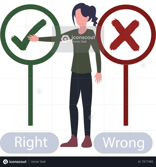 Girl Making Right Choice Illustration - Free Download Miscellaneous ... Girl Making Right Choice Illustration - Free Download Miscellaneous ...