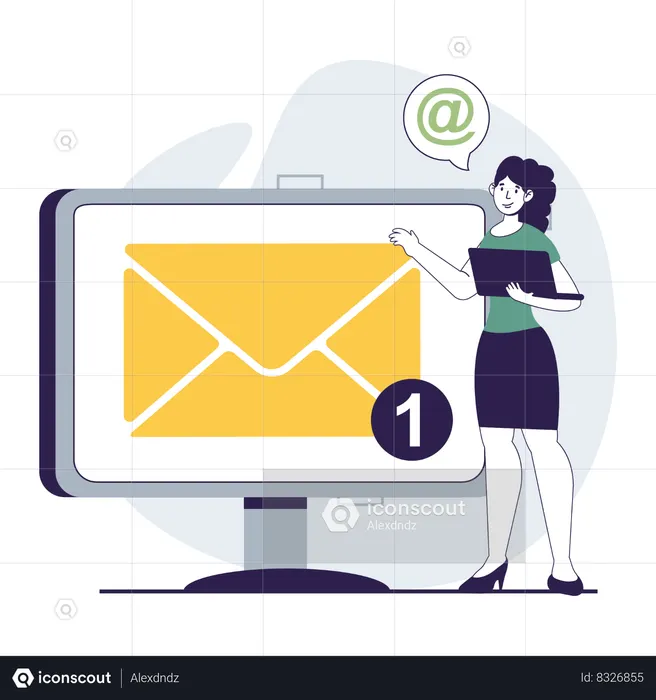 Best Girl showing unread mail Illustration download in PNG & Vector format Best Girl showing unread mail Illustration download in PNG & Vector format