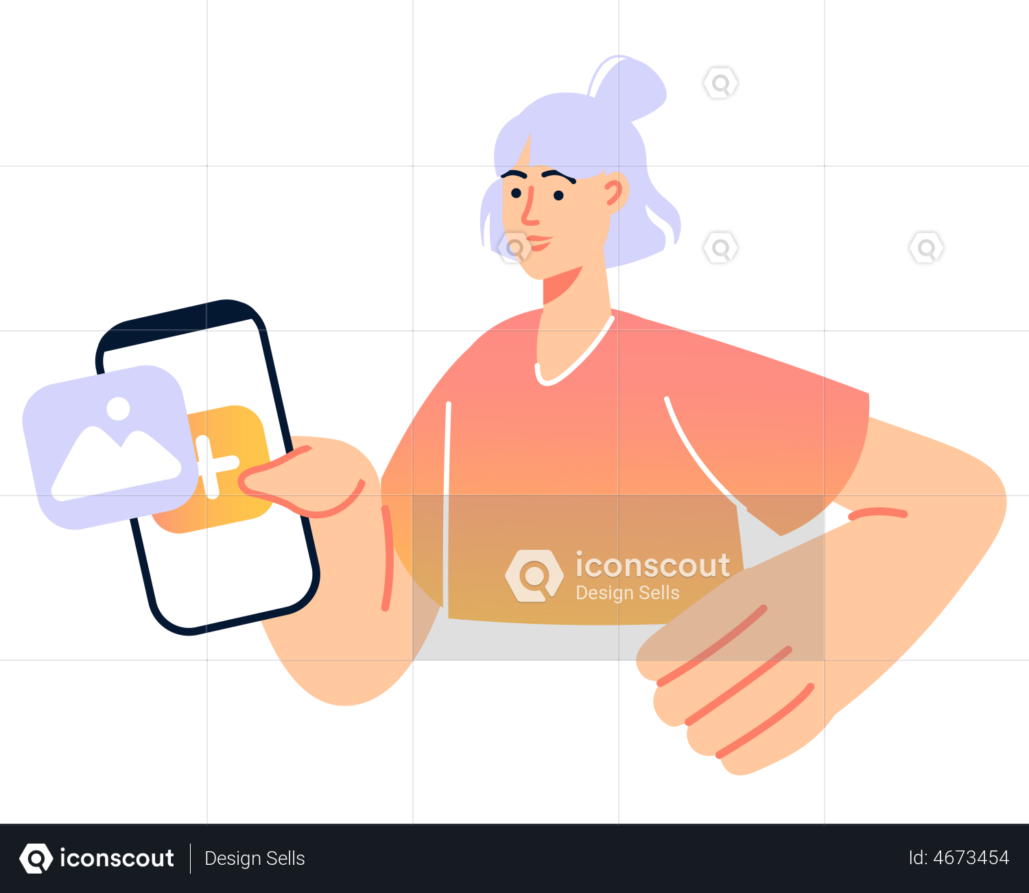 Best Premium Girl uploading photo Illustration download in PNG & Vector ... Best Premium Girl uploading photo Illustration download in PNG & Vector ...