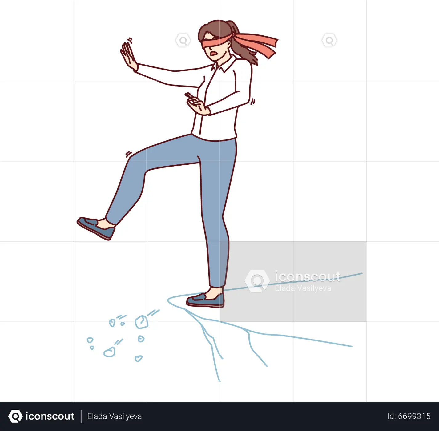 Best Girl walking blindly towards failure path Illustration download in ... Best Girl walking blindly towards failure path Illustration download in ...