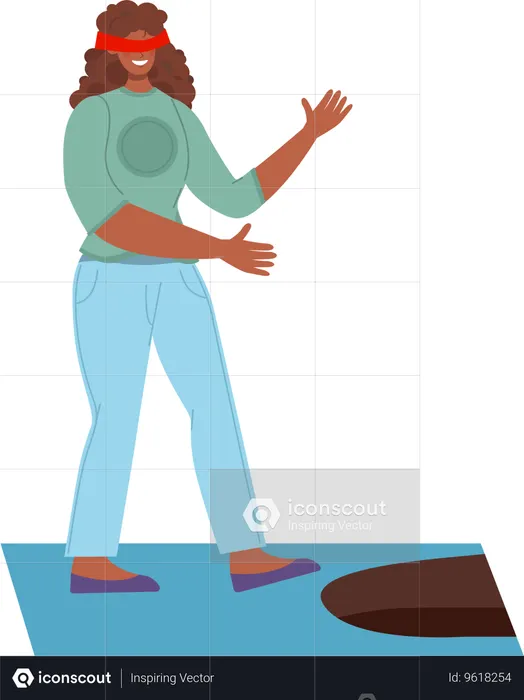 Girl Walking Blindly While Getting Failure Illustration - Free Download ... Girl Walking Blindly While Getting Failure Illustration - Free Download ...