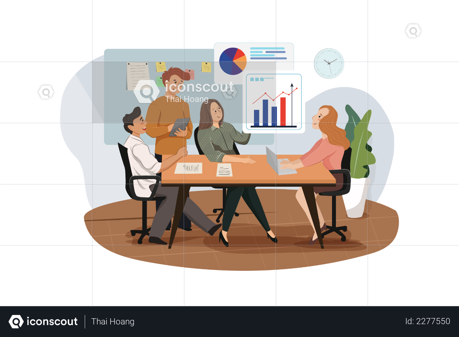 Best Premium Group of analysts working on graphs Illustration download ... Best Premium Group of analysts working on graphs Illustration download ...