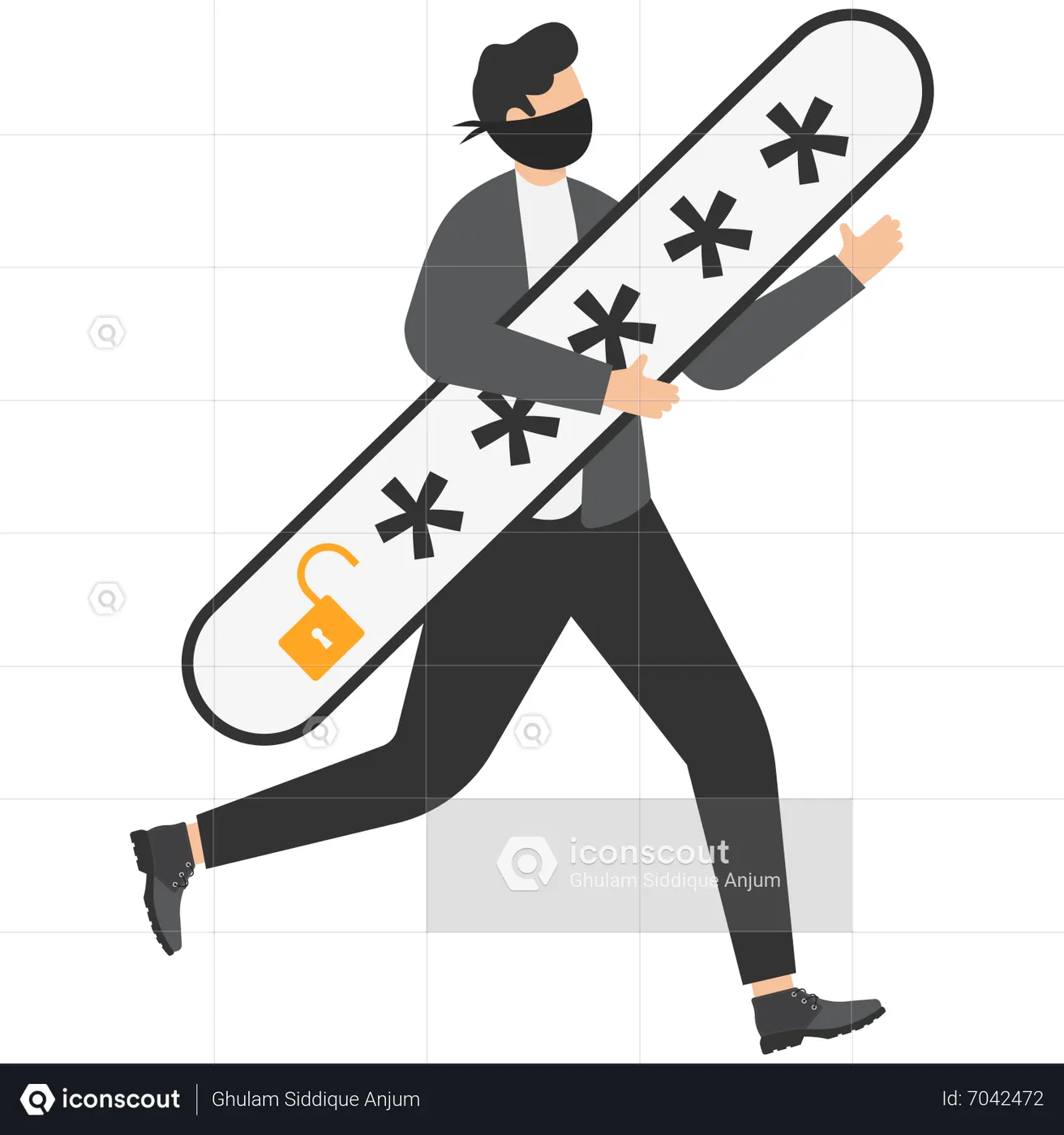 Best Hacker Stealing Sensitive Data As Passwords Illustration Download