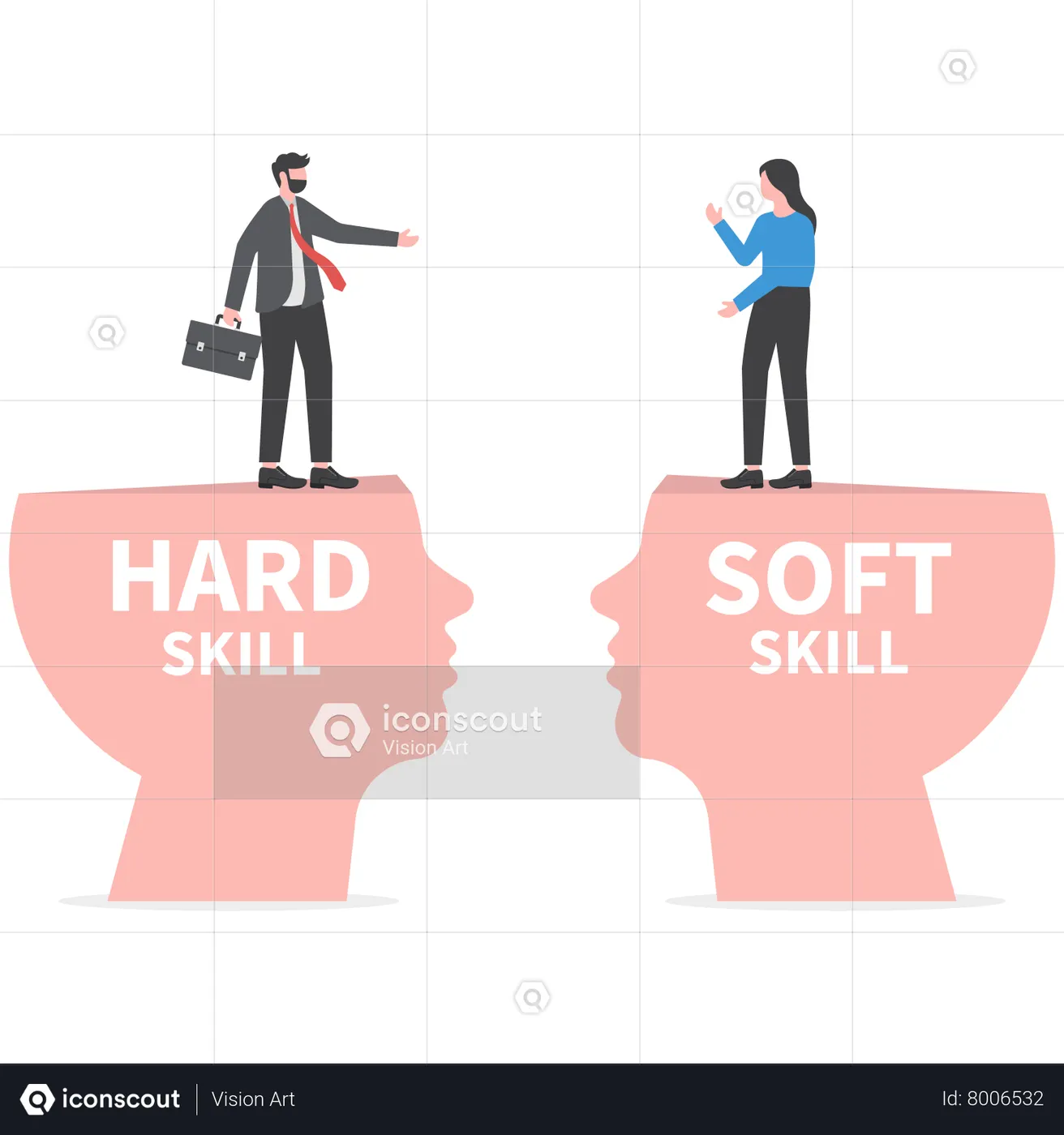 Best Hard VS Soft Skills Illustration download in PNG & Vector format