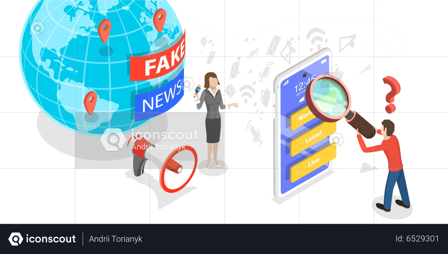 Best How to Spot Fake News Illustration download in PNG & Vector format
