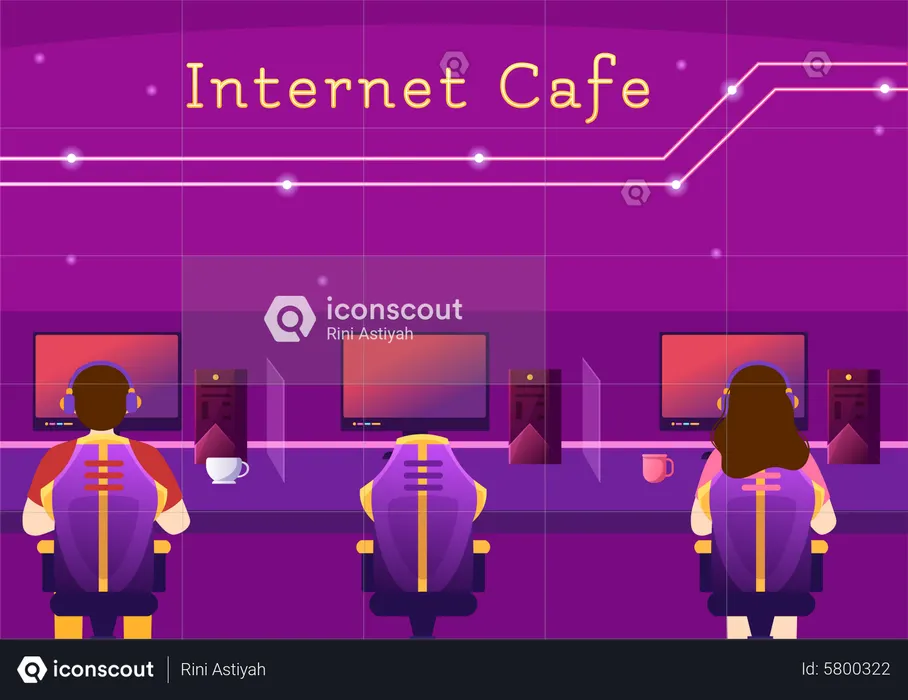 Best Internet Cafe Illustration download in PNG & Vector format Best Internet Cafe Illustration download in PNG & Vector format