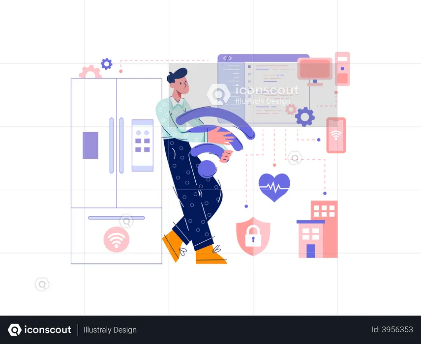 IOT Developer Illustration - Free Download Design & Development Illustrations | IconScout