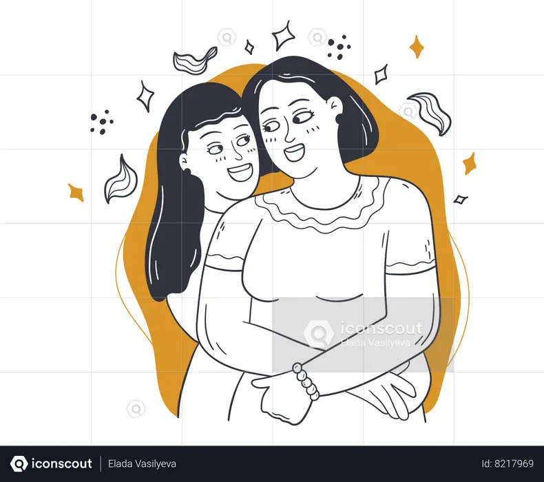 Best Lesbian Couple Hugging Illustration Download In Png And Vector Format