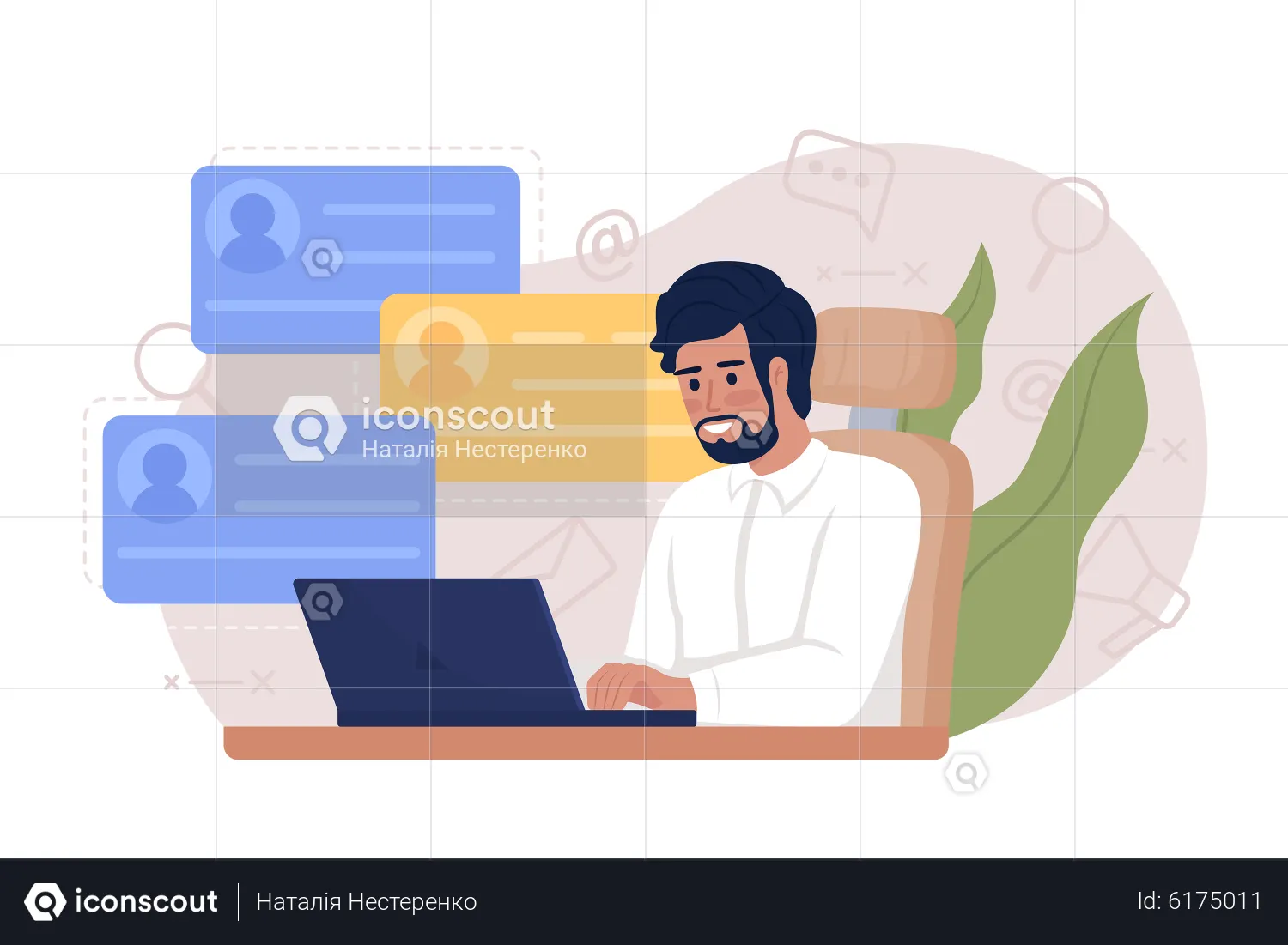 Best Looking through CVs Illustration download in PNG & Vector format