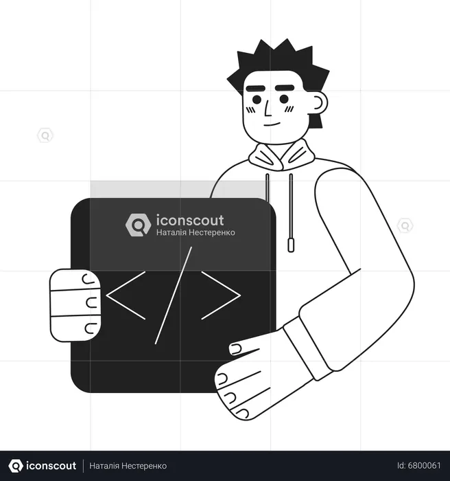 Best Male Computer Coder Job Illustration Download In Png And Vector Format