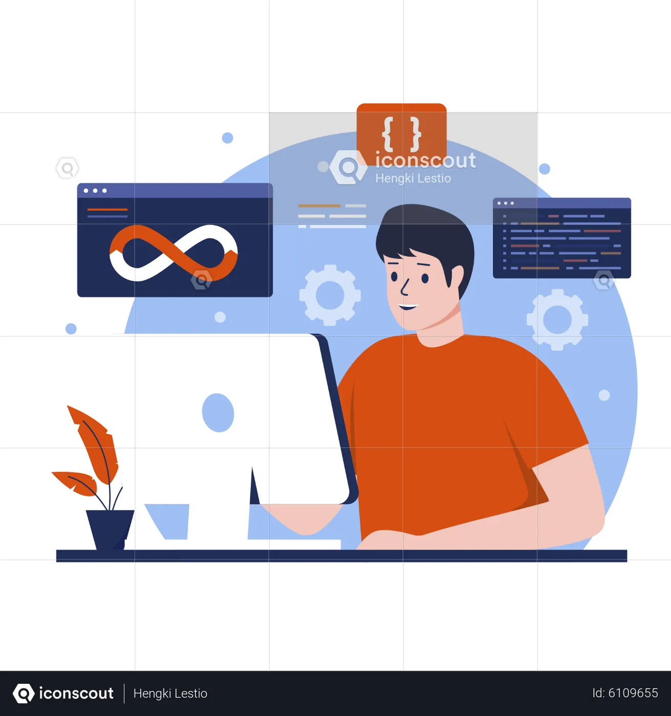 Male Developer Illustration - Free Download Design & Development Illustrations | IconScout