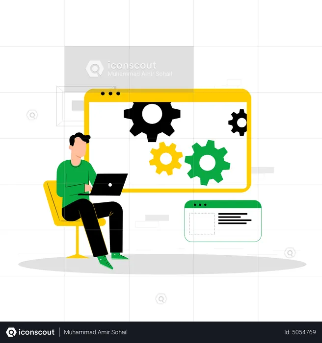 Best Male web developer working on code Illustration download in PNG ... Best Male web developer working on code Illustration download in PNG ...