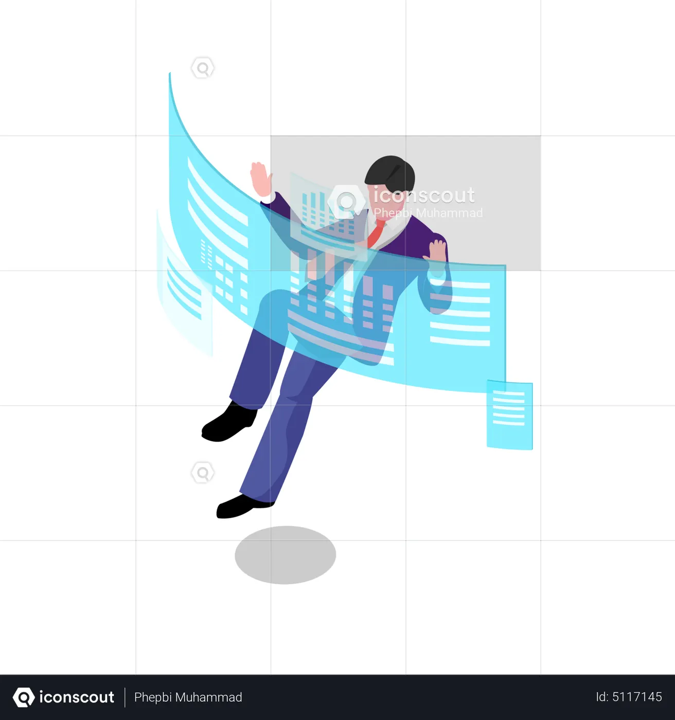 Best Man Analyzing Data Illustration Download In Png And Vector Format