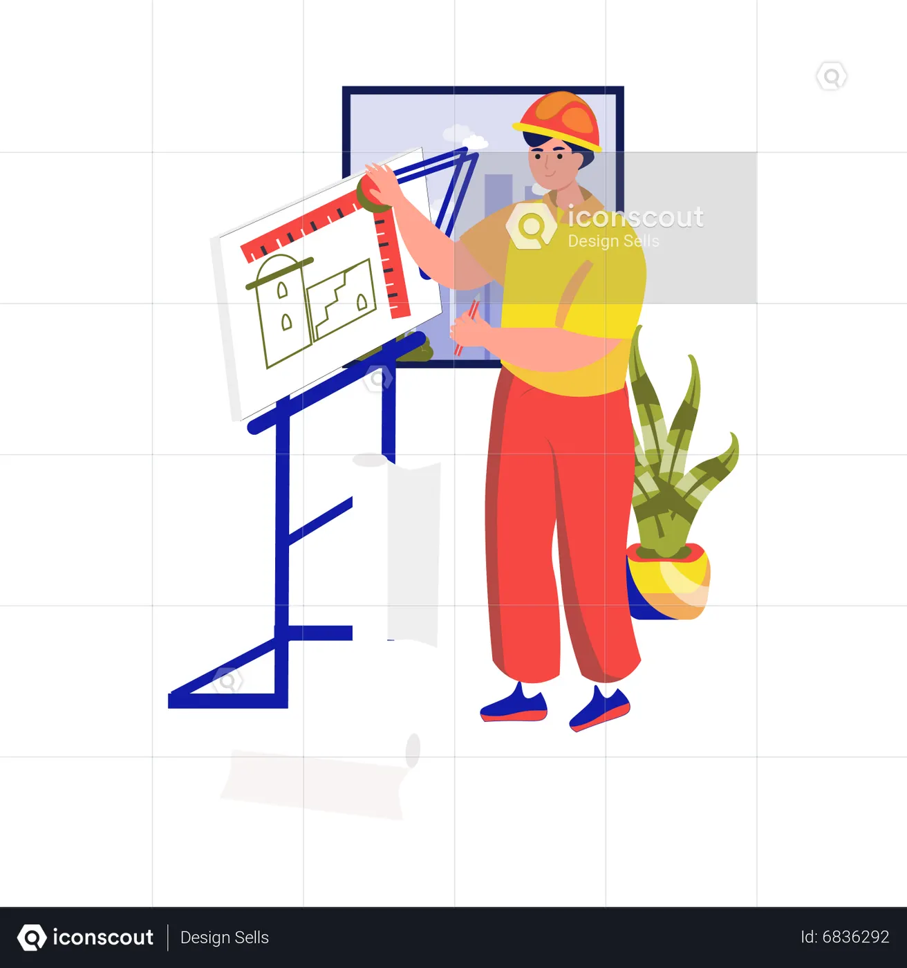 Best Man architect creating blueprint Illustration download in PNG ... Best Man architect creating blueprint Illustration download in PNG ...