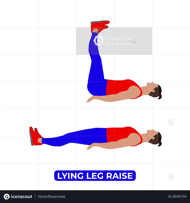Man Doing Lying Leg Raise Exercise Illustration Free Download Gym