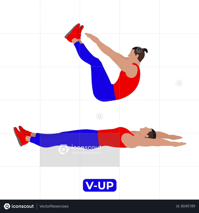 Best Man Doing V Up Exercise Illustration download in PNG & Vector format