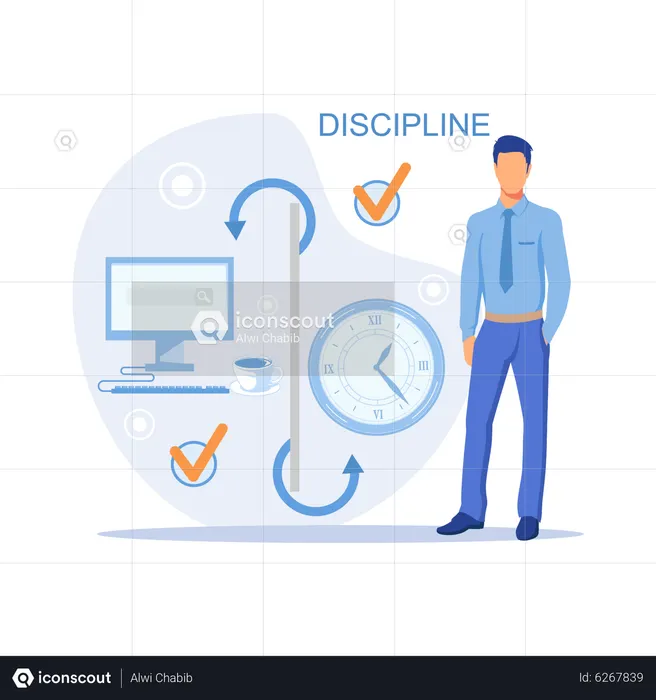 Best Premium Man maintaining discipline work life Illustration download ... Best Premium Man maintaining discipline work life Illustration download ...