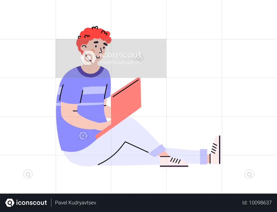 Man Outsource Programmer With Laptop Illustration - Free Download Science & Technology ...