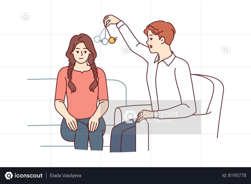 Best Man psychotherapist hypnotizes woman patient using pendulum to ... Best Man psychotherapist hypnotizes woman patient using pendulum to ...