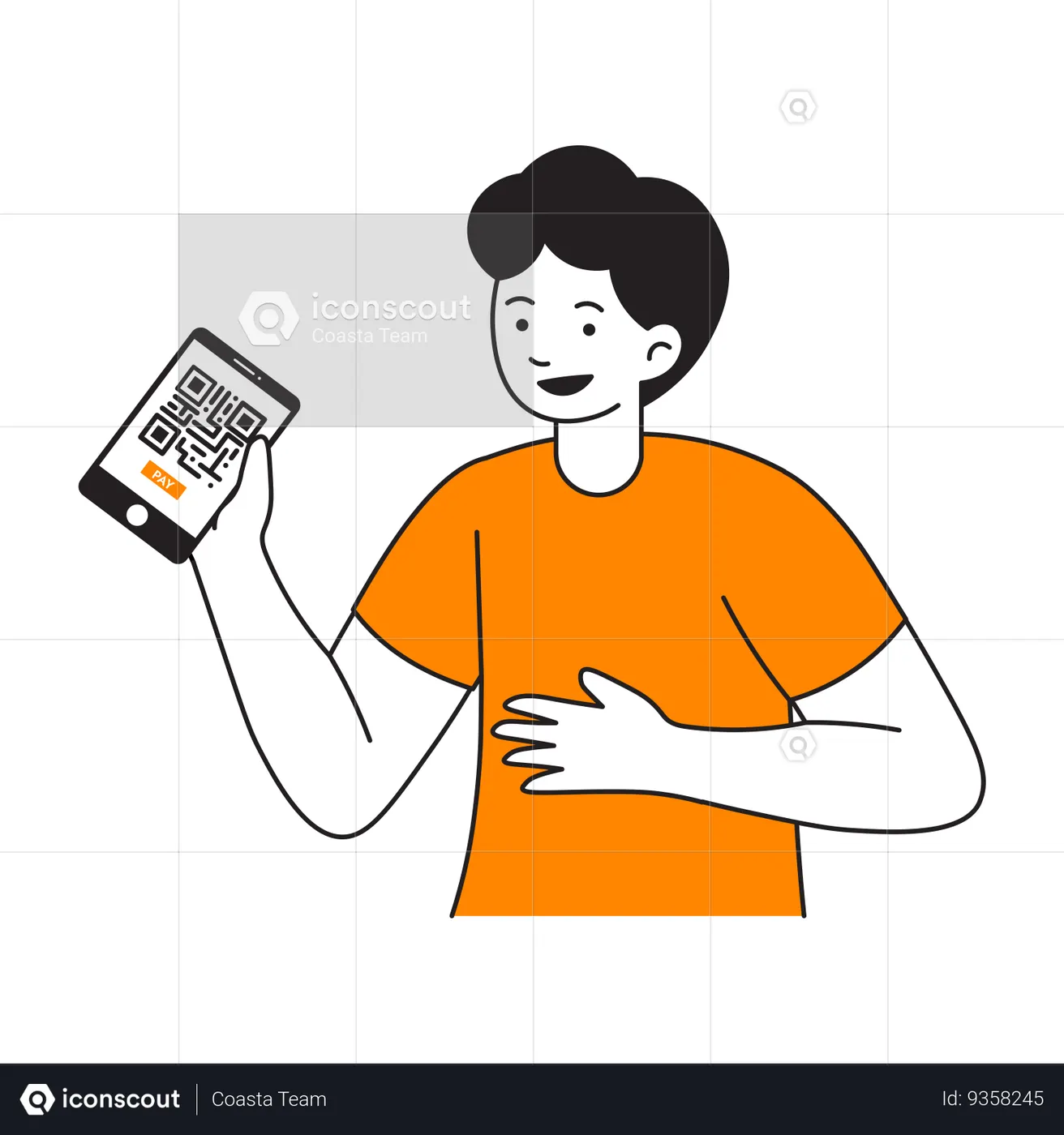 Man Scanning Qr Code Illustration E Commerce And Shopping Illustrations Iconscout