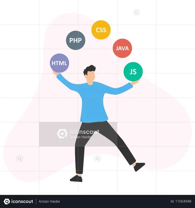 Man Showing Programming Language Illustration - Free Download Business ...