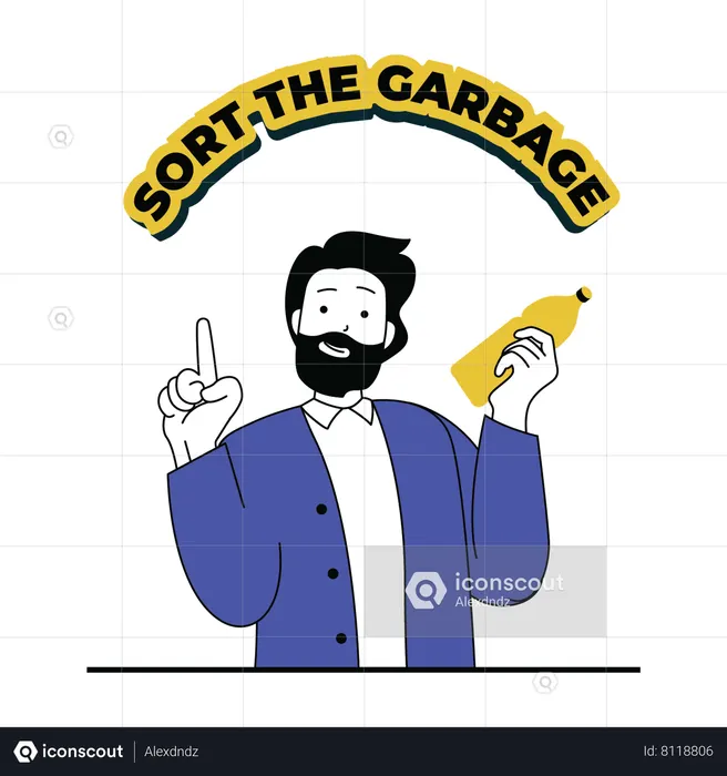 Man Sorting Garbage Illustration Free Download Nature Illustrations