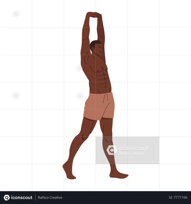 Best Man Wearing Boxer Shorts Stretching Illustration Download In Png