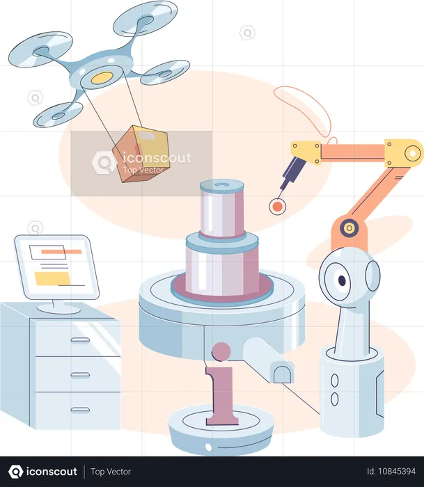 Manufacturing Process Illustration - Free Download Science & Technology Illustrations | IconScout