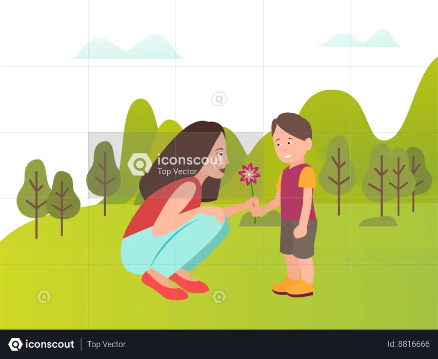 Mother And Son Love Illustration People Illustrations Iconscout